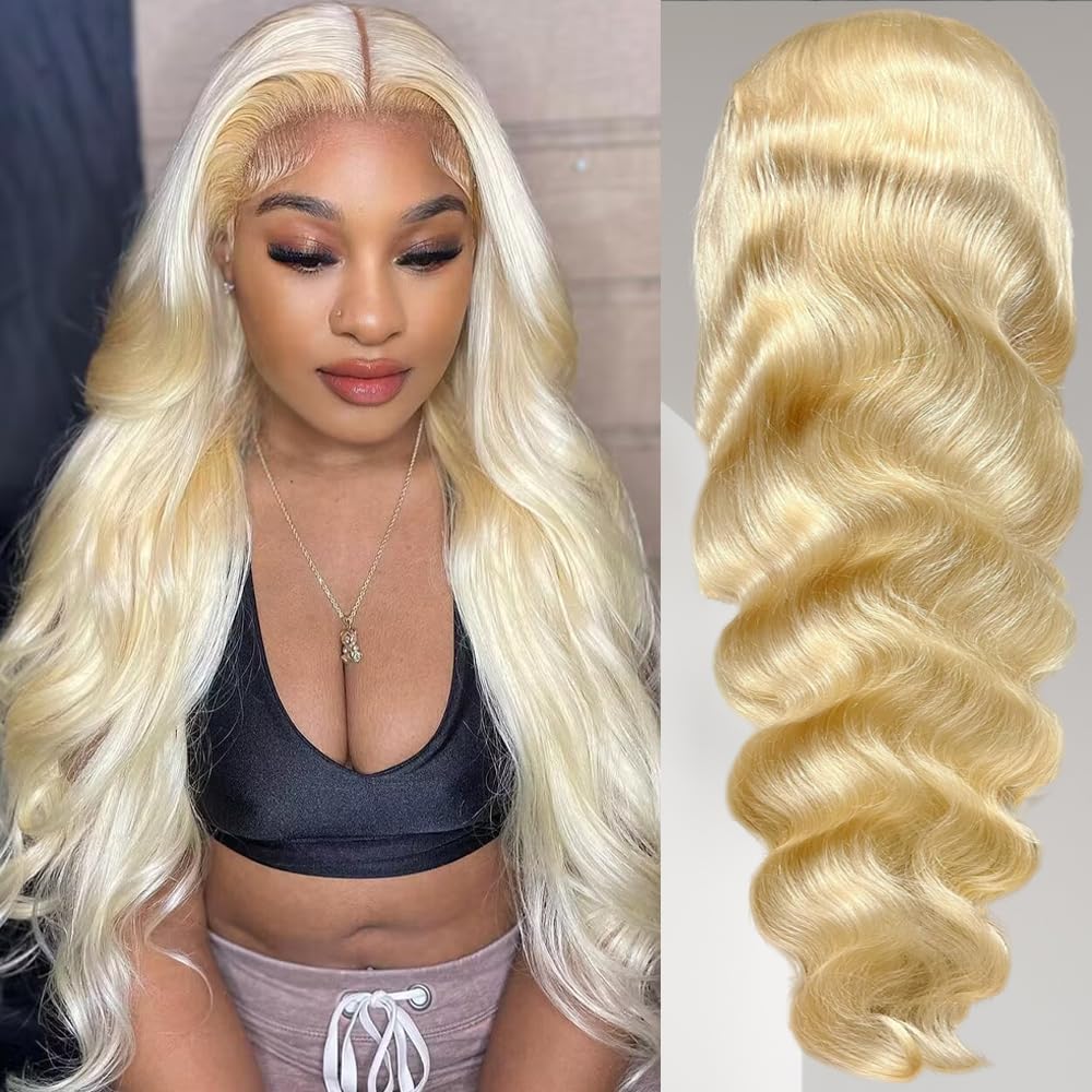 Amazon.com : Loyom 613 Lace Front Wig Human Hair 30 Inch 13x6 Transparent Lace 12A Blonde ...