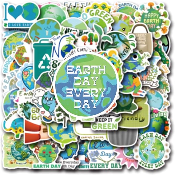 Amazon.com: 55Pcs Environmental Protection Stickers, Cute Earth Day ...
