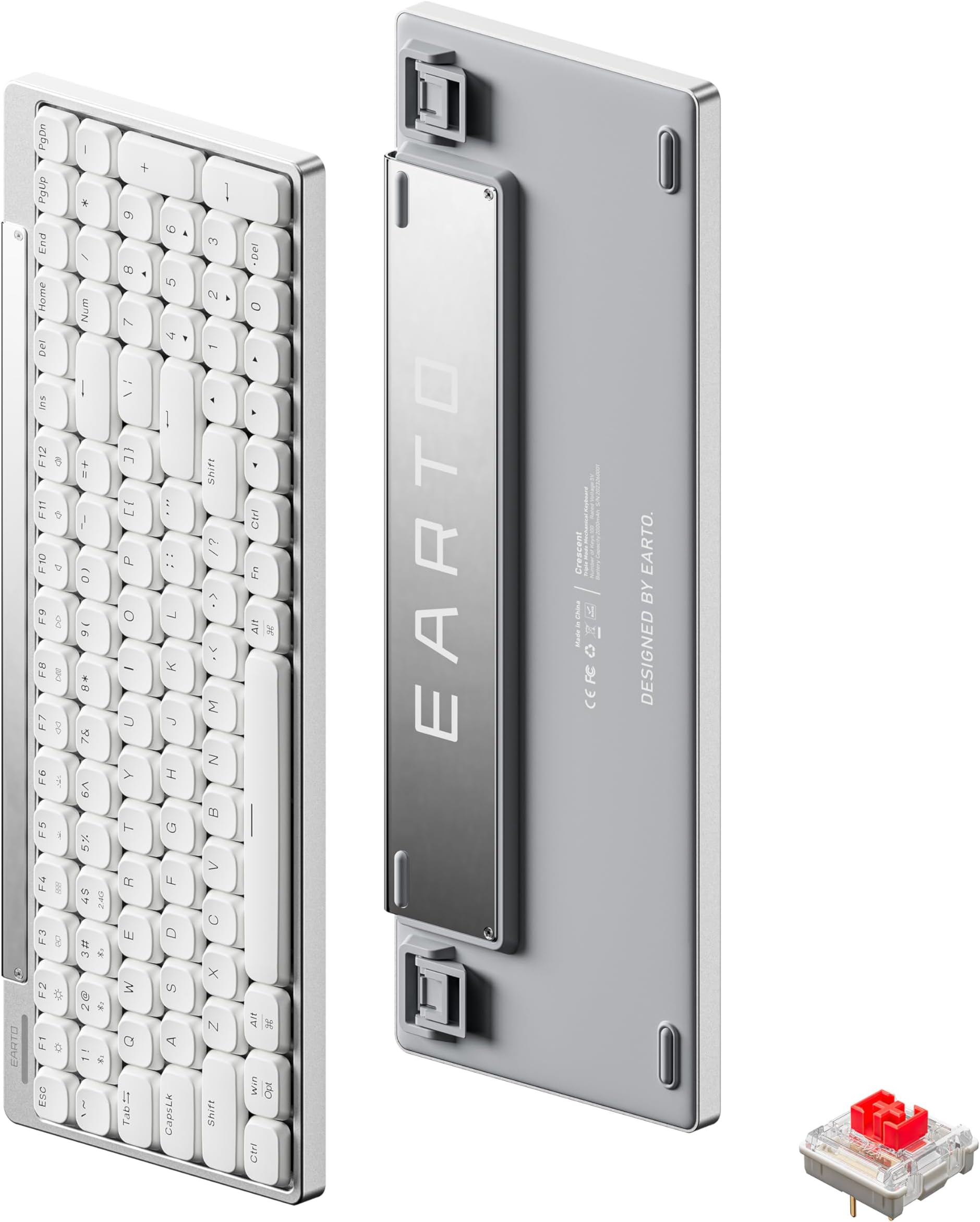 Earto Crescent 96% Mechanical Keyboard, Wireless 2.4G / Wired Triple ...