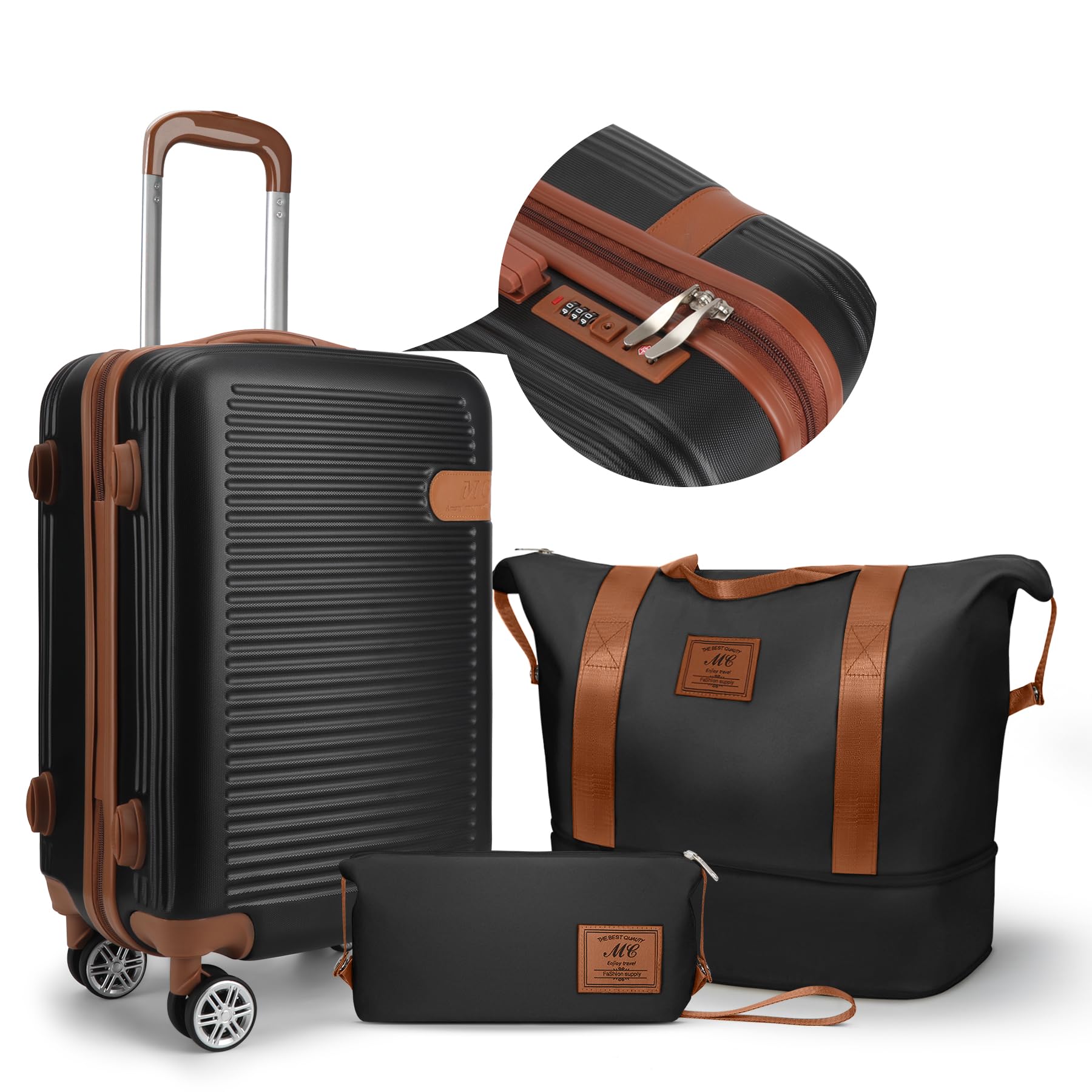 Amazon.com | Mc Hardside Luggage Sets 3piece, Travel Suitcase Set For ...