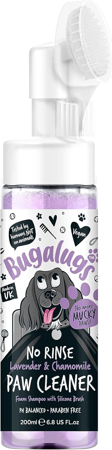 Bugalugs Dog Paw Cleaner No Rinse Foam Cat & Dog shampoo with Silicone ...