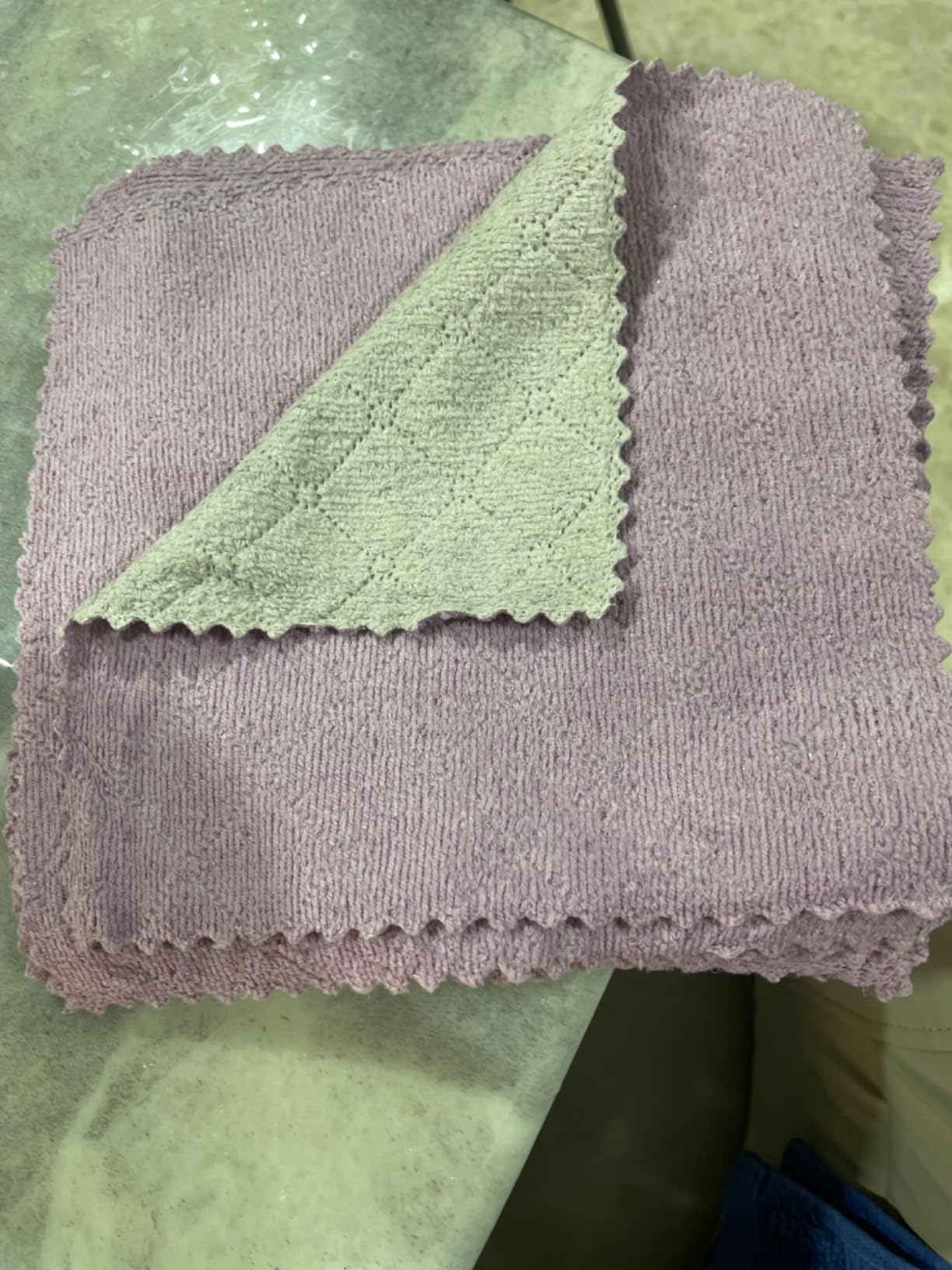 ANOXA Kitchen Cloth Dish Towels, Microfiber Cleaning Cloth Double-Sided ...