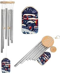 Amazon.com : Truck in Snow Wind Chimes for Outside Soothing Melodic ...