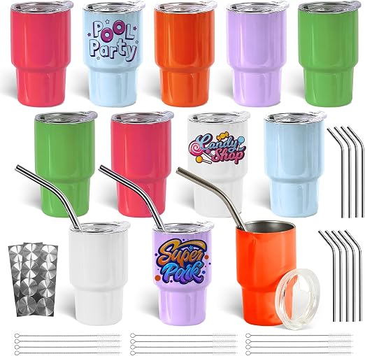 Amazon.com | ColorSub 3 oz Sublimation Shot Glasses Wine Tumblers ...