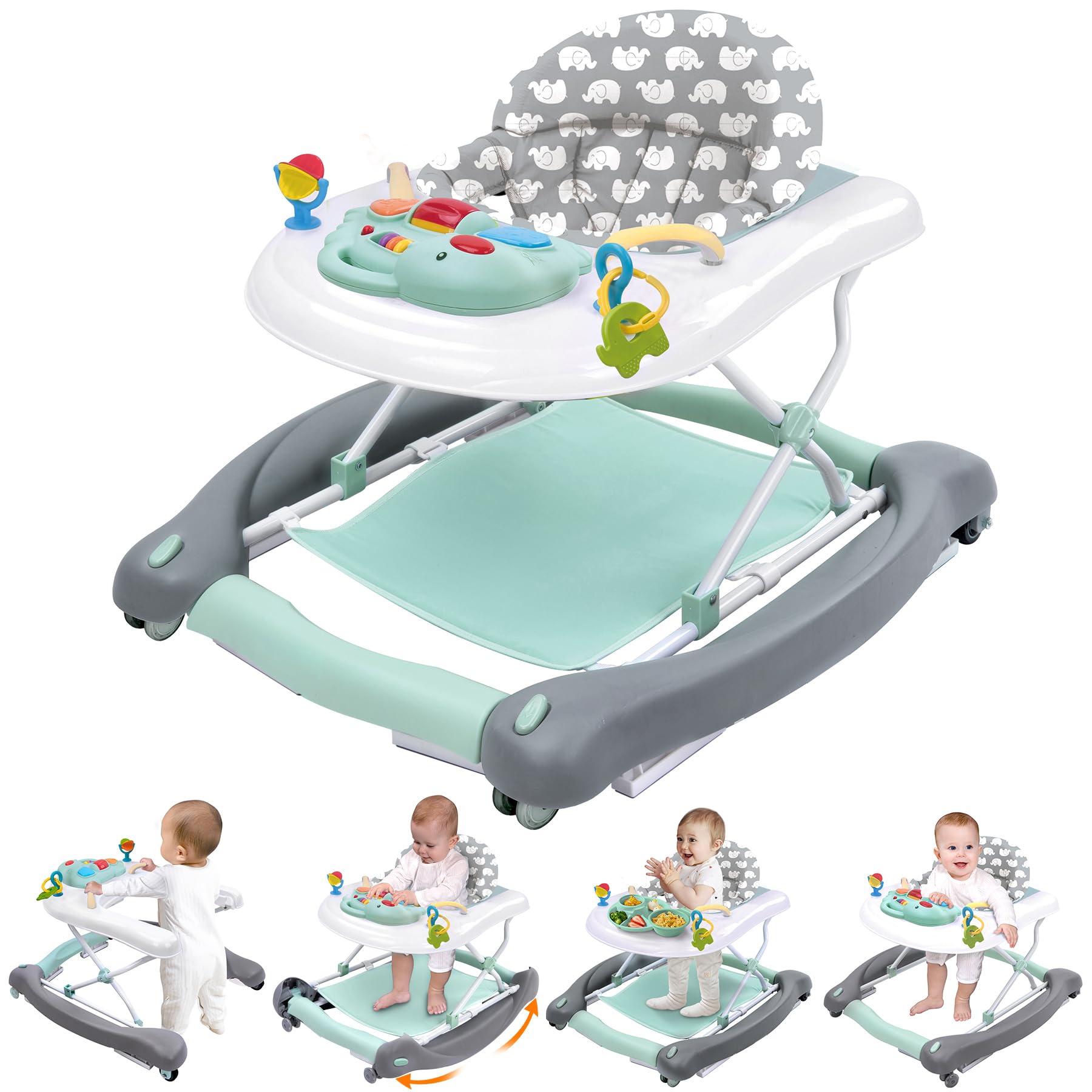 Snapklik.com : Foldable Baby 5-in-1 Activity Walker - Rocker, Activity ...