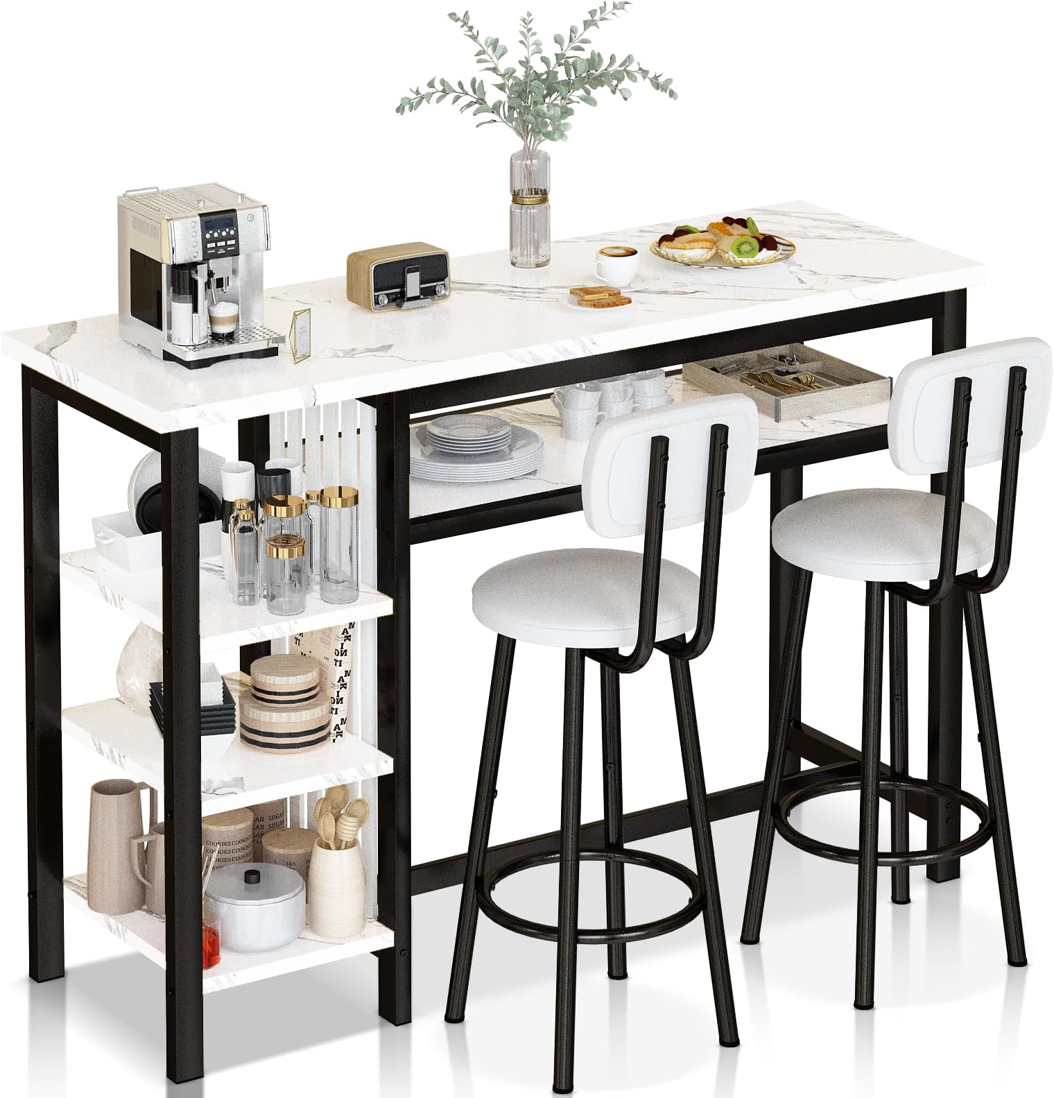 Amazon.com - FDW Dining Table Set Kitchen Table and Chairs Dining Room ...