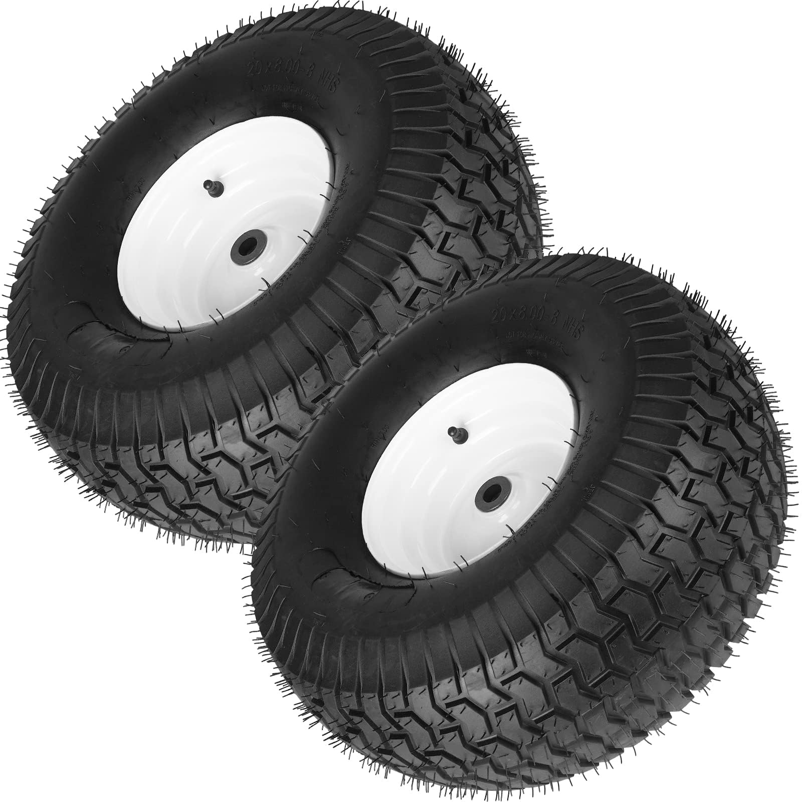 Amazon.com : 20x8-8 Lawn Mower Tires with Rim (with KEYWAY), Natural ...