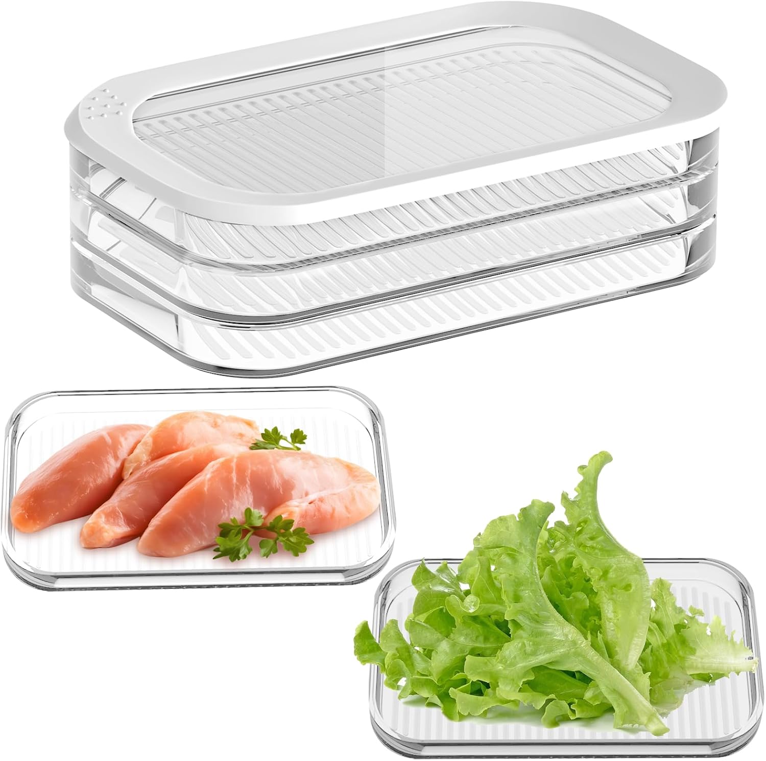 Amazon.com: HUSPUR Deli Meat Container for Fridge,Lunch Meat Container ...