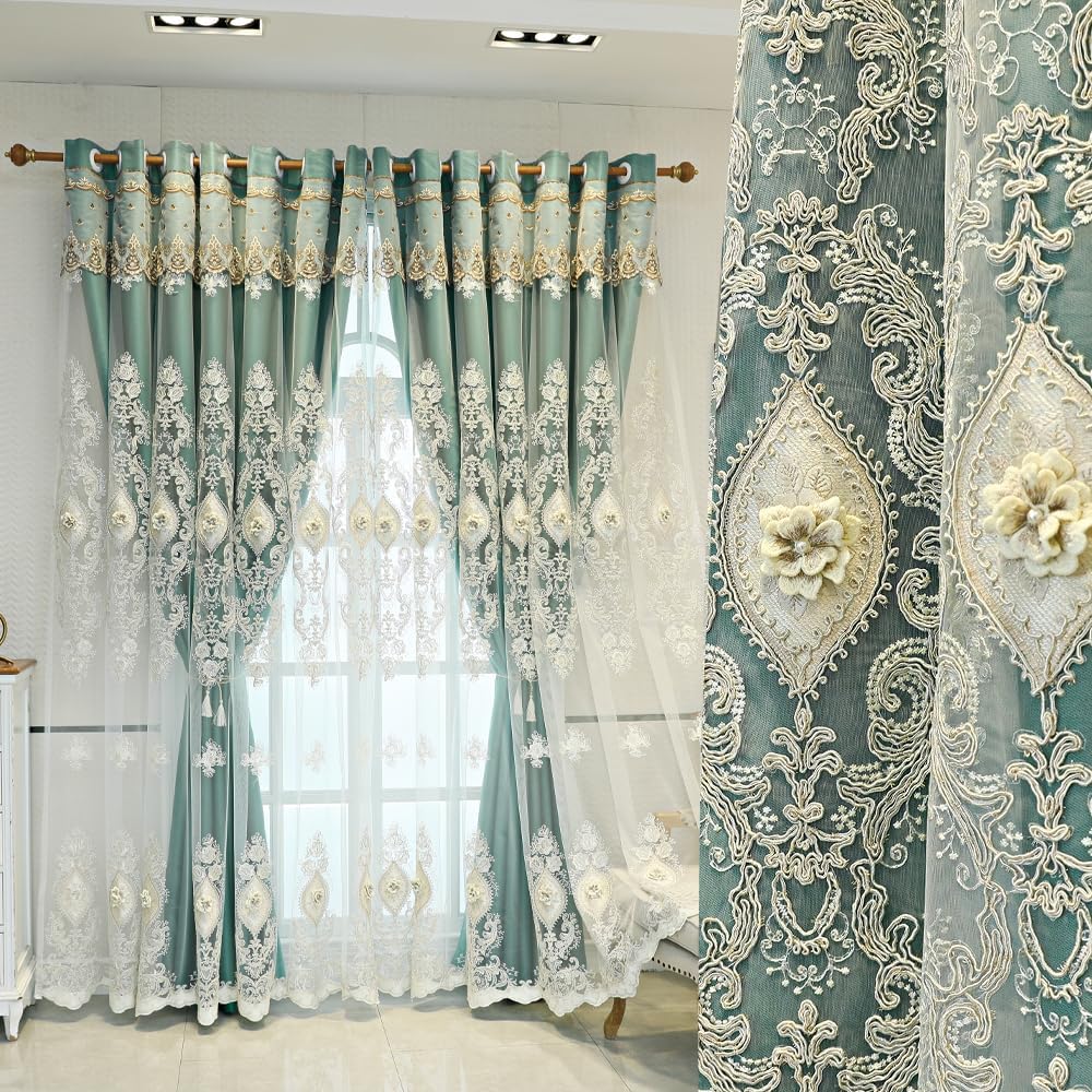 Amazon.com: YAJUYunLin 2 Panels European Bedroom Curtains Pretty ...