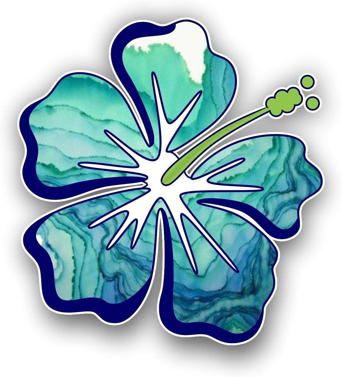 Amazon.com - Hibiscus Flower Hawaiian Blue Car Stickers Decals ...