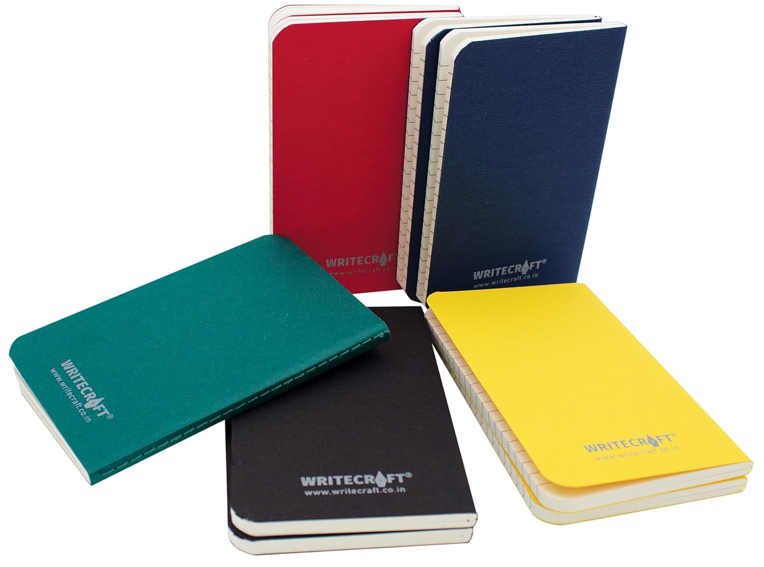 WRITECRAFT Mini Pocket Notebook | Centre Thread Sewn | Round Corner ...