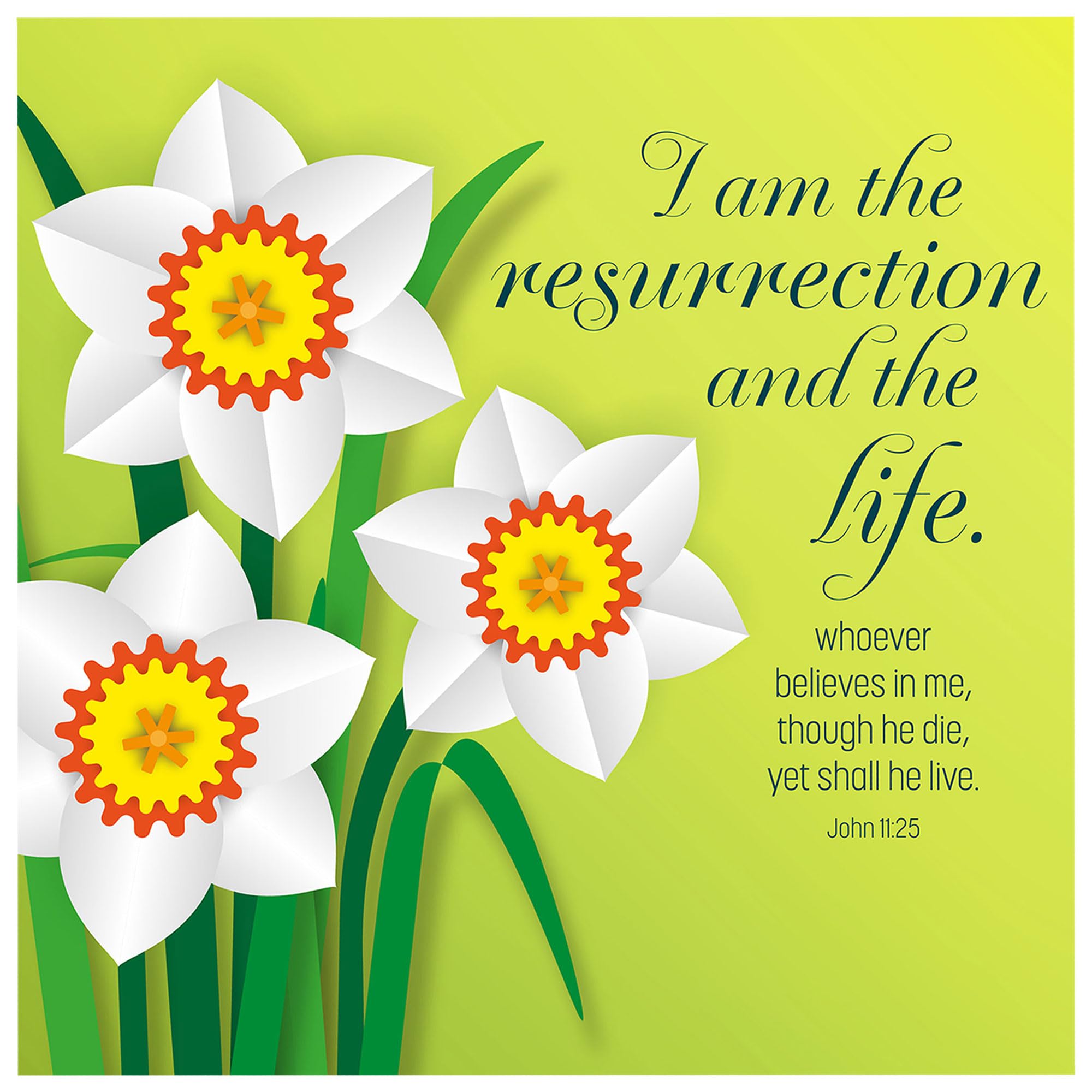 Religious Easter Cards – I am the Resurrection, pack of 5, with white ...