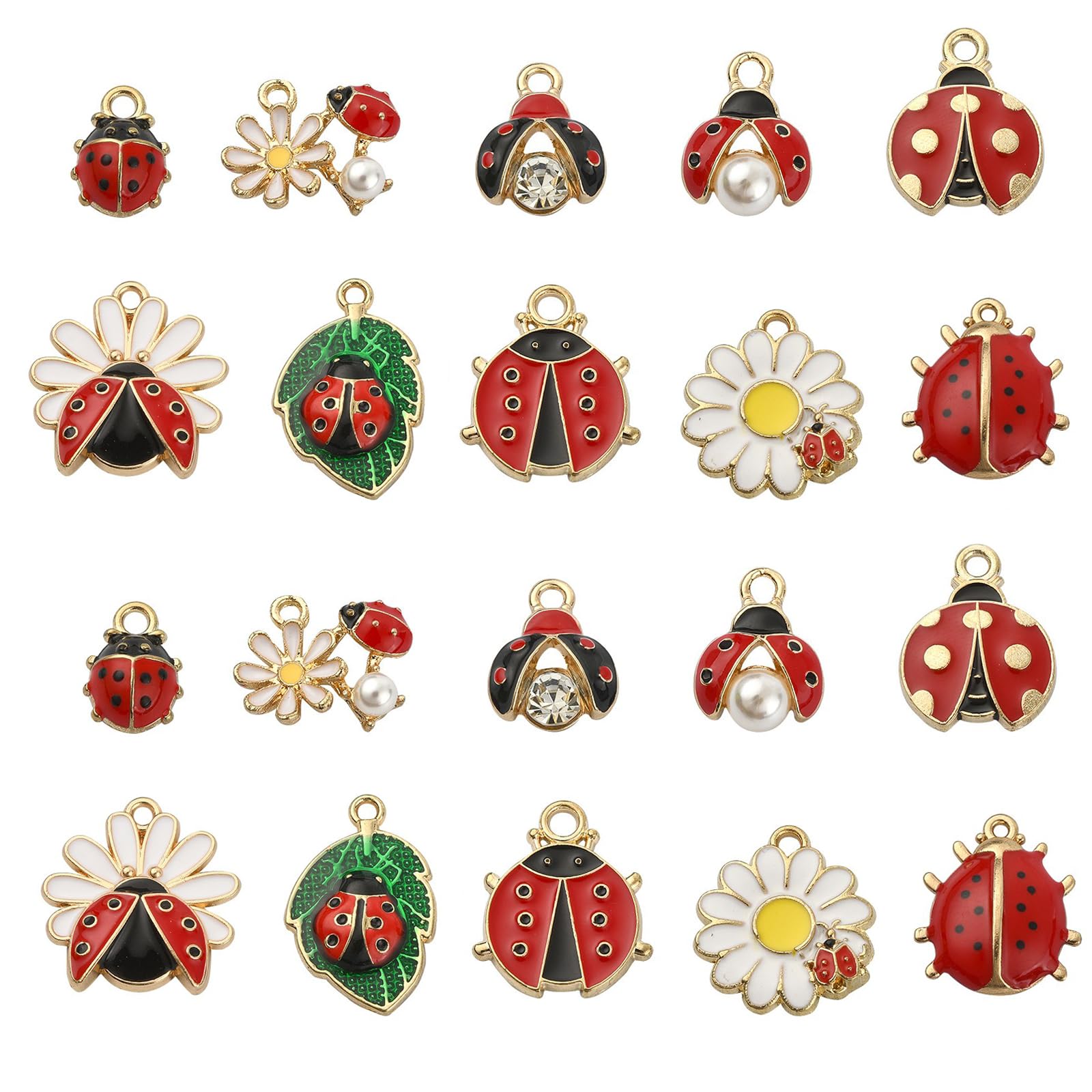 Amazon.com: KitBeads 50pcs Enamel Ladybug Charms Kawaii Animal Insect ...