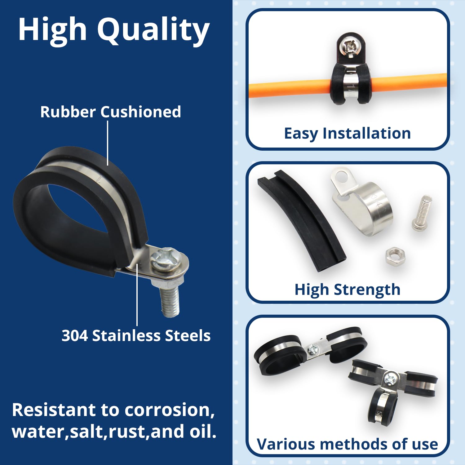 Snapklik.com : 6pcs 1-3/4 Inch Cable Clamps 6 Pairs Of Screws ...