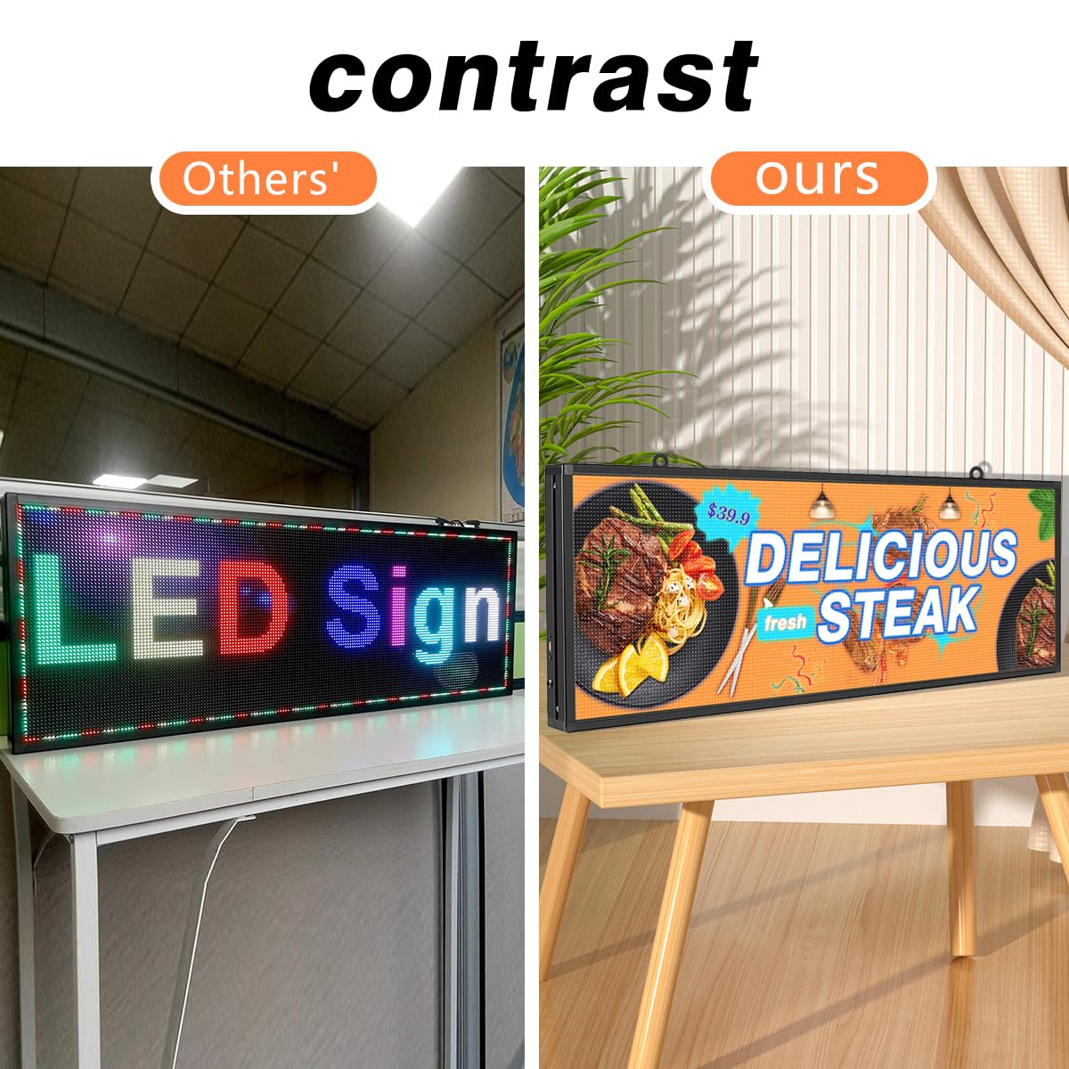 P5 LED Scrolling Sign WiFi + USB Programmable, RGB Full Color 39'' x ...