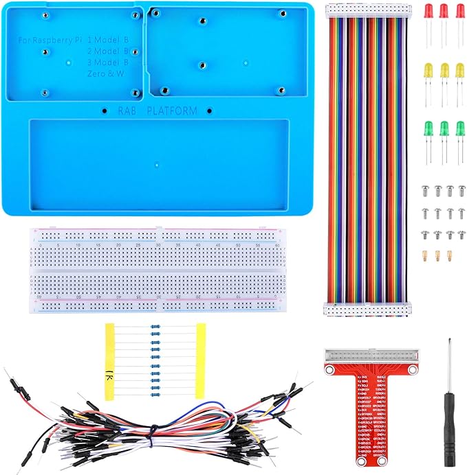 kuman Für Arduino Raspberry Pi 4 Holder Breadboard Kit, 7 in 1 RAB Holder, RPi GPIO Breakout ...