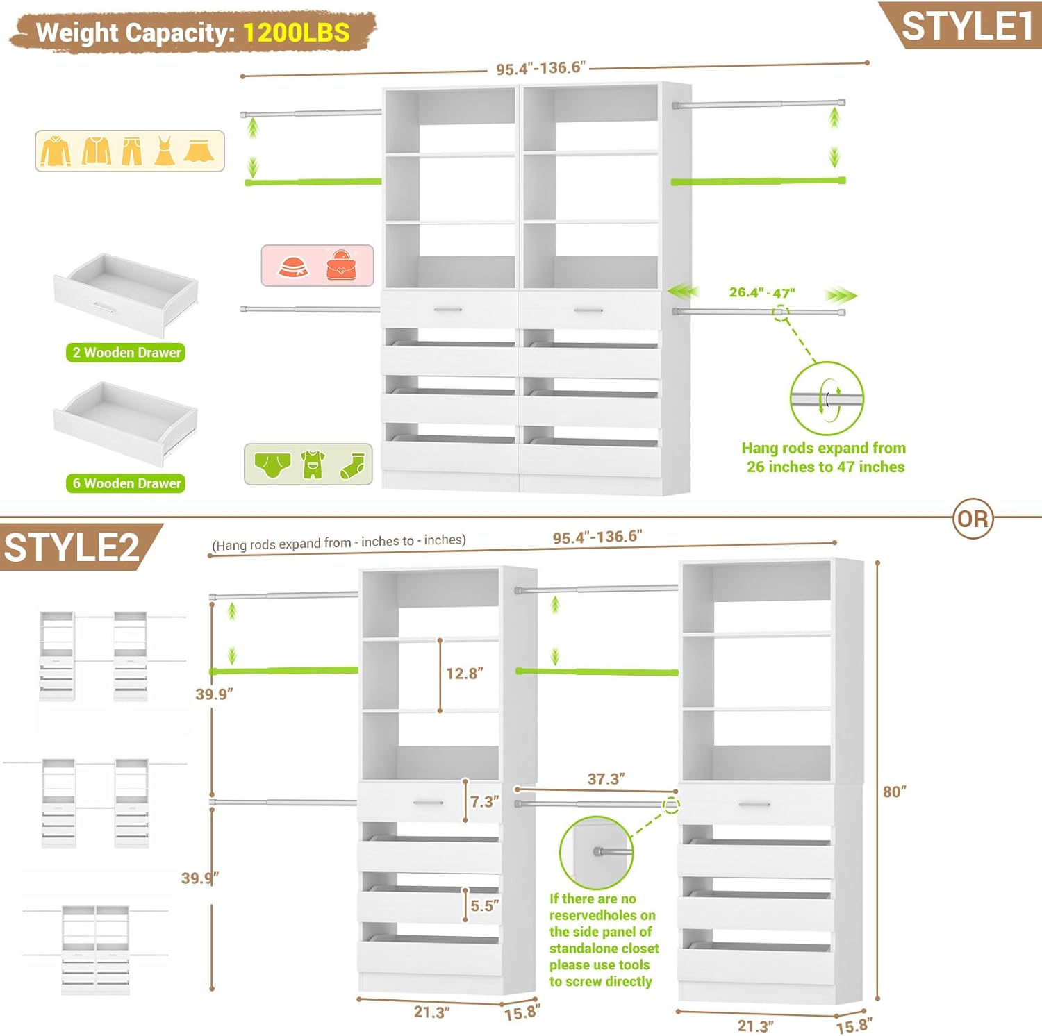 Aheaplus Closet System YHCC-20B Instruction Manual