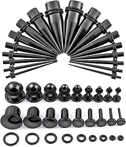 Amazon.com: Longbeauty 14G-00G 36pcs Ear Gauges Stretching Kit Surgical ...
