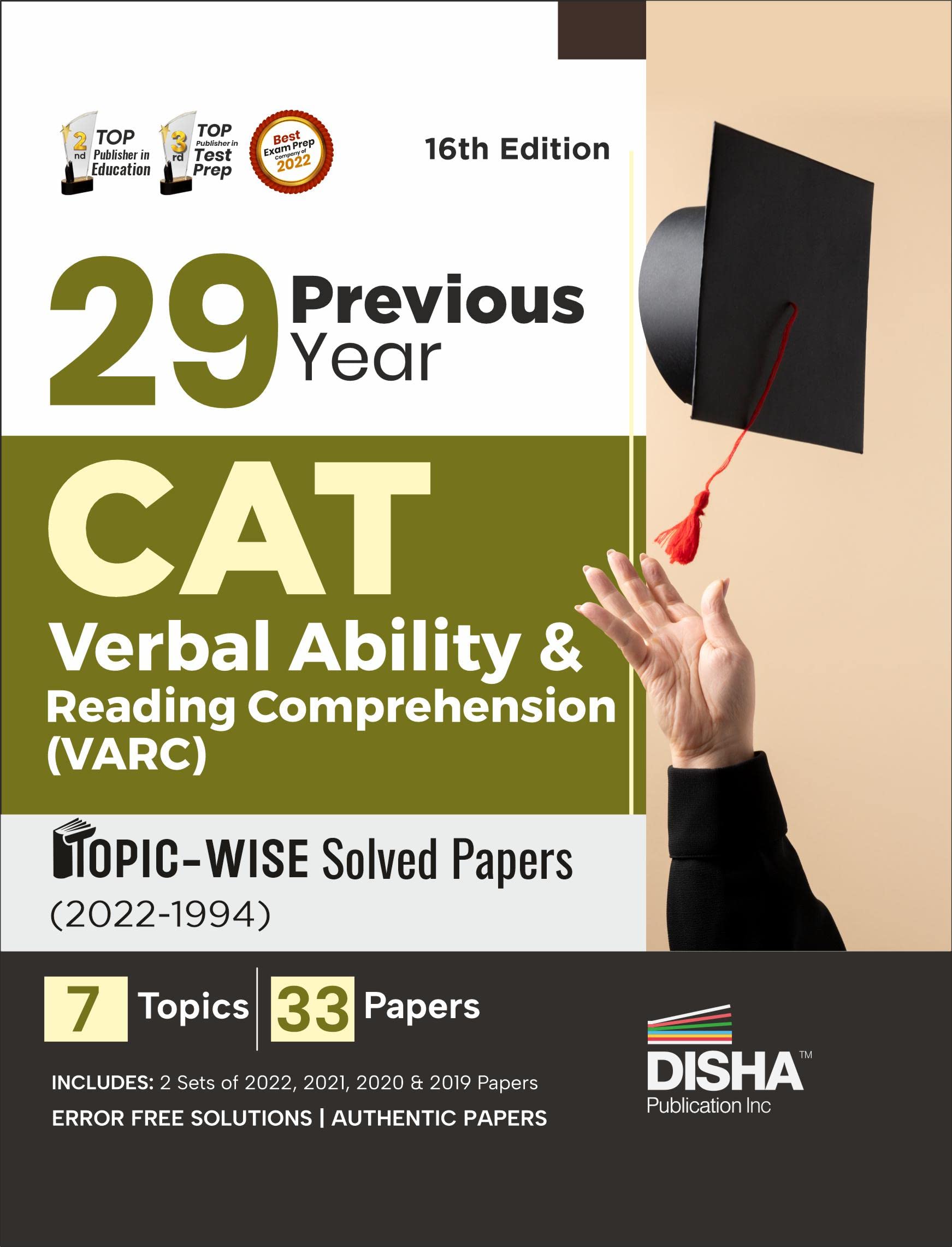 Buy 29 Previous Year CAT Verbal Ability & Reading Comprehension (VARC ...