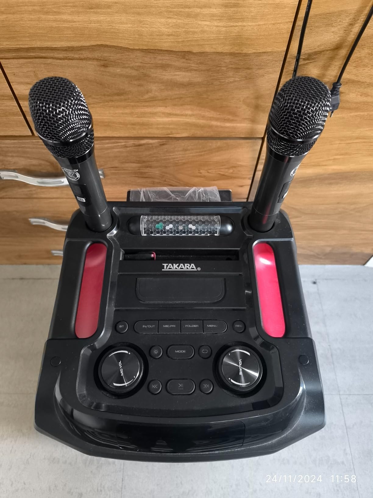 Takara T 9090 Karaoke Speaker Trolley Portable Multimedia Bluetooth; Audio Recording; USB; SD ...