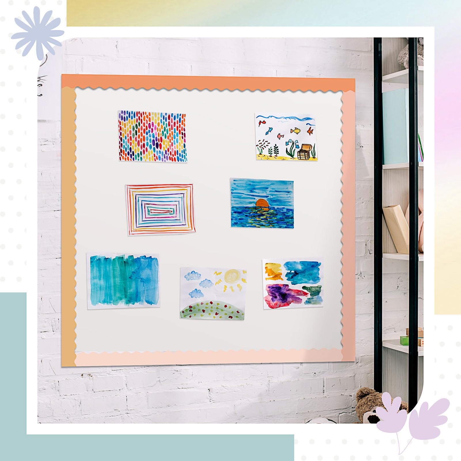 Snapklik.com : TaoBary 6 Rolls 196.8 Ft Colorful Classroom Bulletin ...