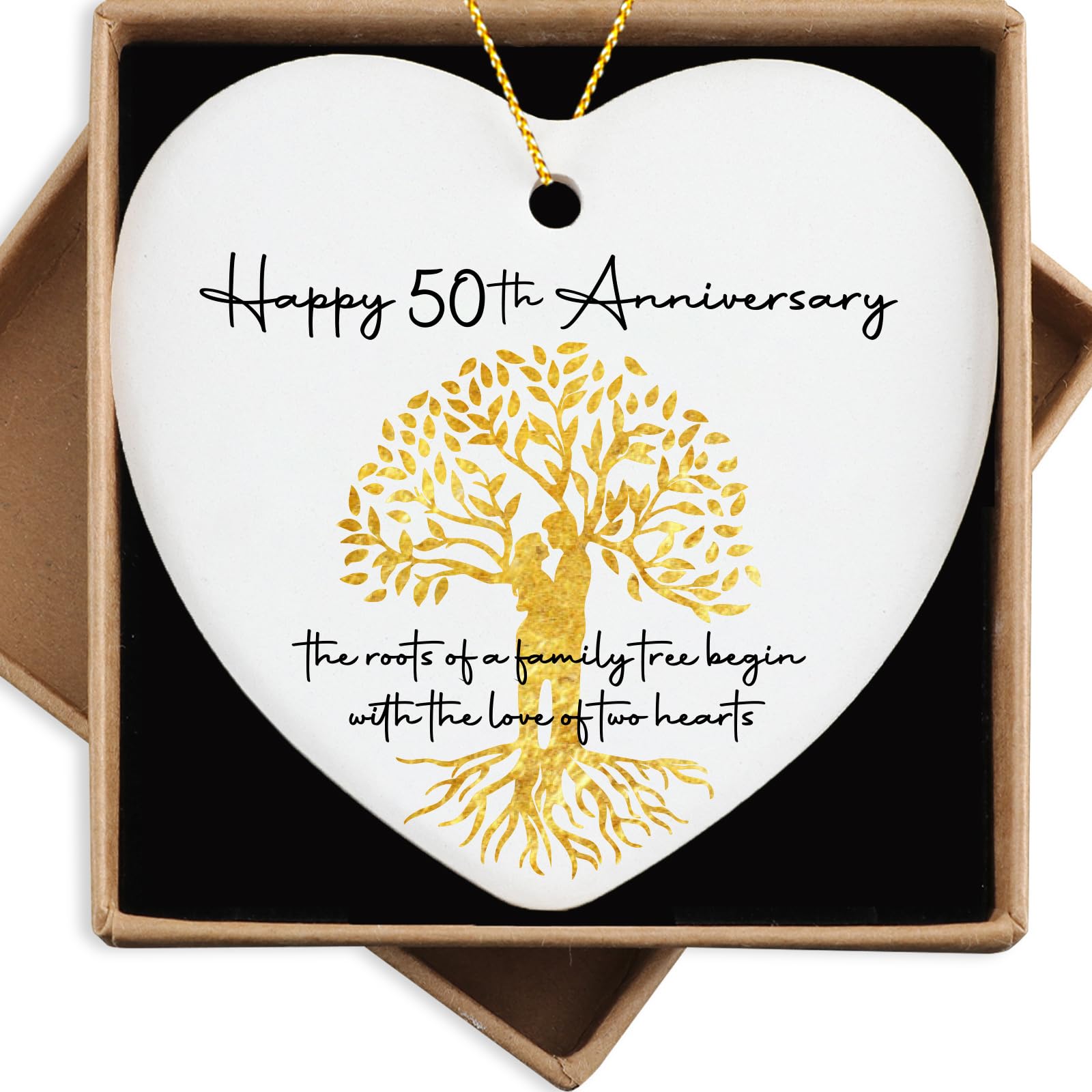 Amazon.com: 50th Wedding for Couple Ornament Keepsake Sign Heart Plaque ...