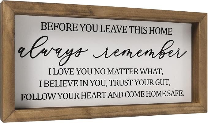Amazon.com: flangairy Before You Leave This Home Sign, Wooden Above ...