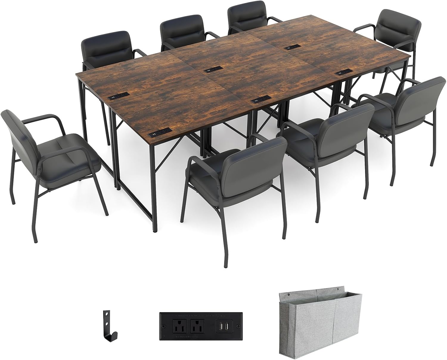 Amazon.com: Giantex 16 FT Conference Table with Charging Station, 6 PCS ...