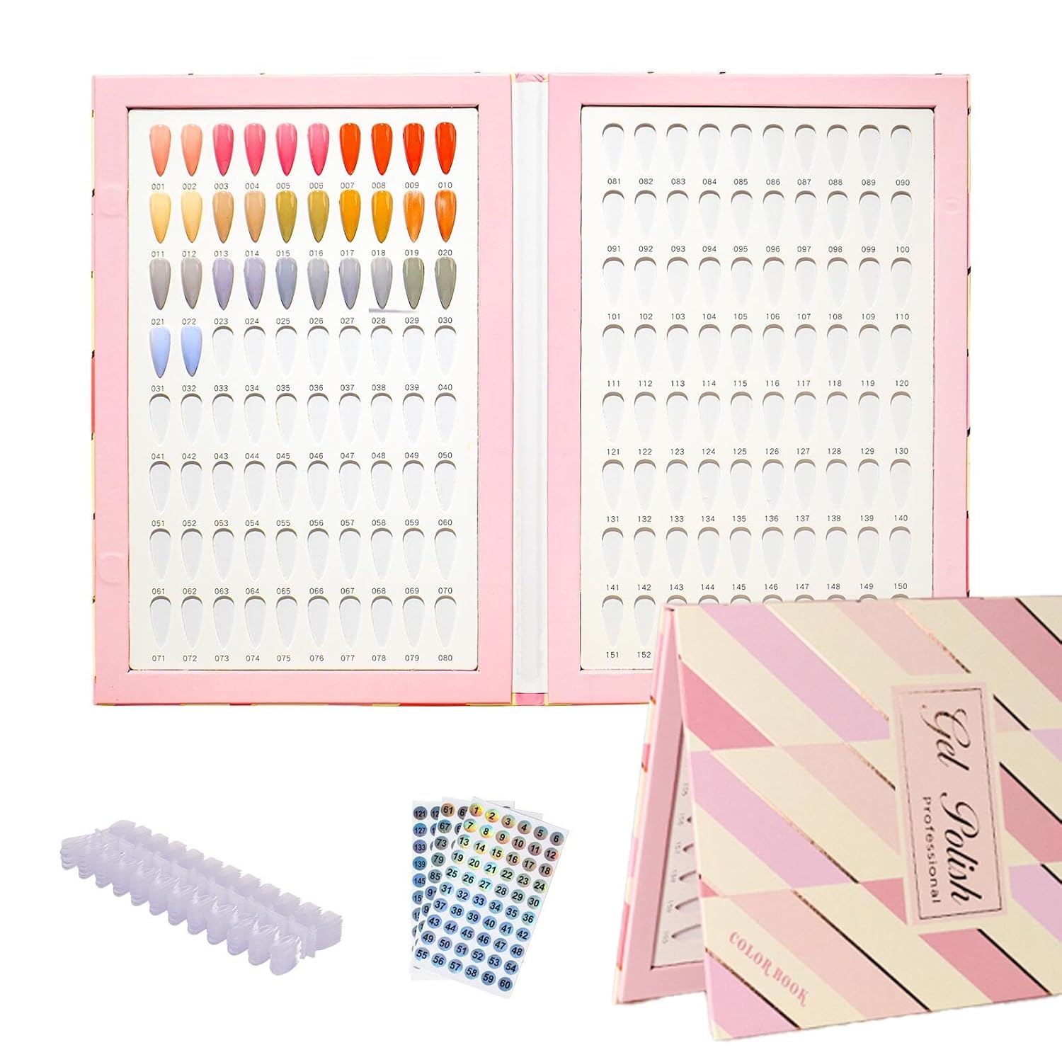Amazon.com : Acycoin2A 160 Nail Color Display Book Chart with 240 Nail ...