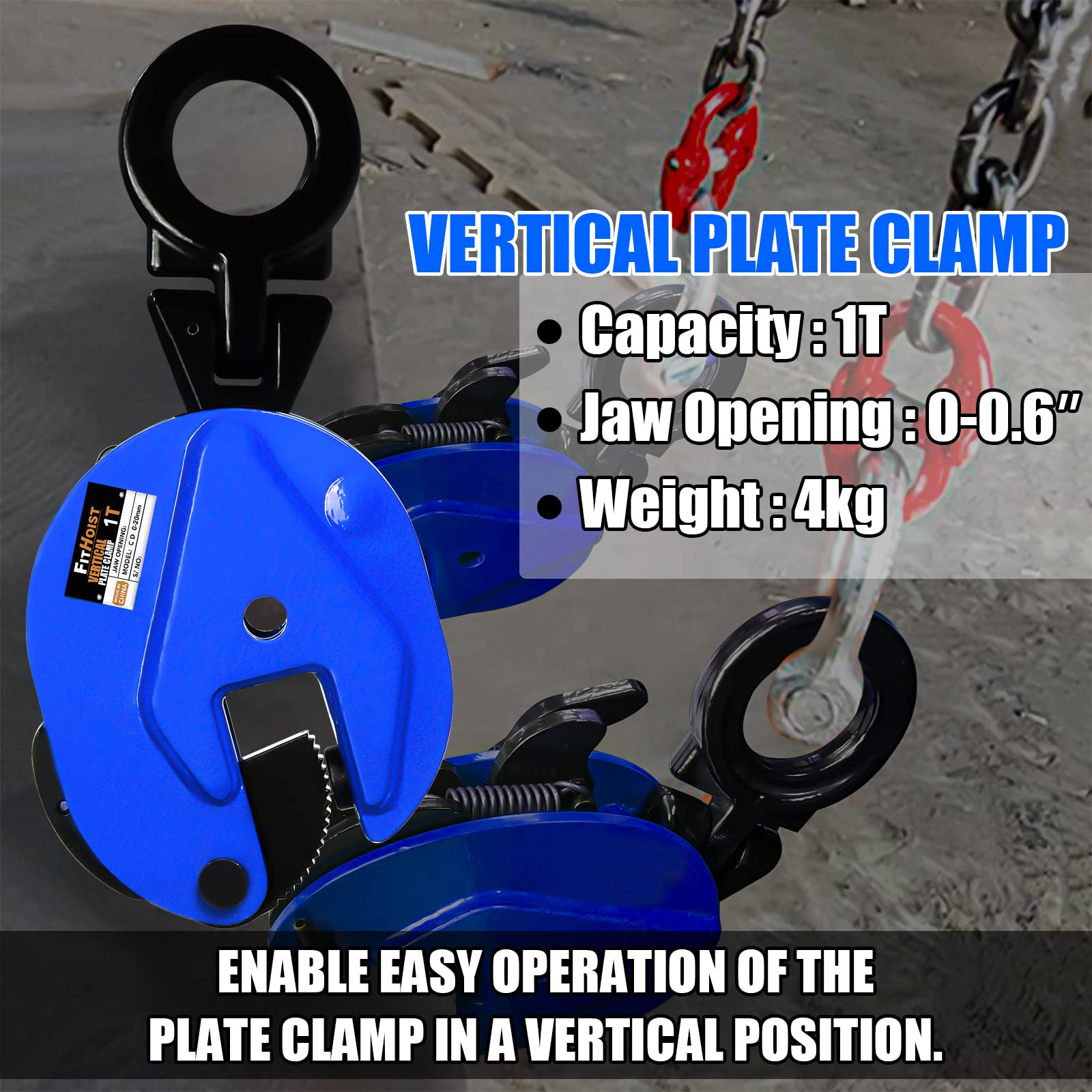Snapklik.com : Vertical Plate Clamp 2200Lbs 1 Ton Load Capacity Lifting ...