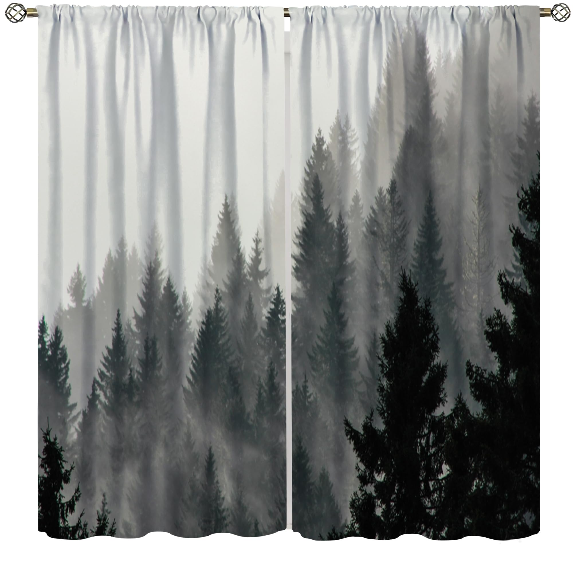 Amazon.com: SENRUEGT Forest Curtains Nature Scenery Theme Window ...