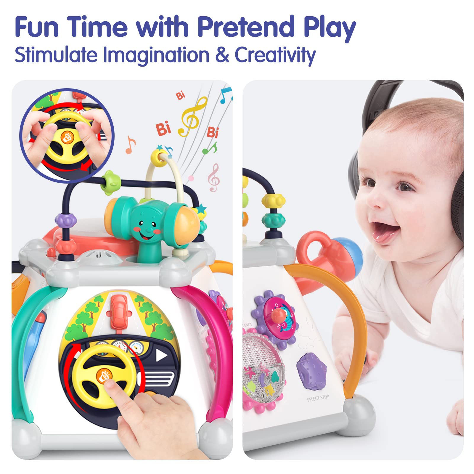 Baby Toys 6 to 12 Months 15-in-1 Activity Cube for Baby Activity Cube ...