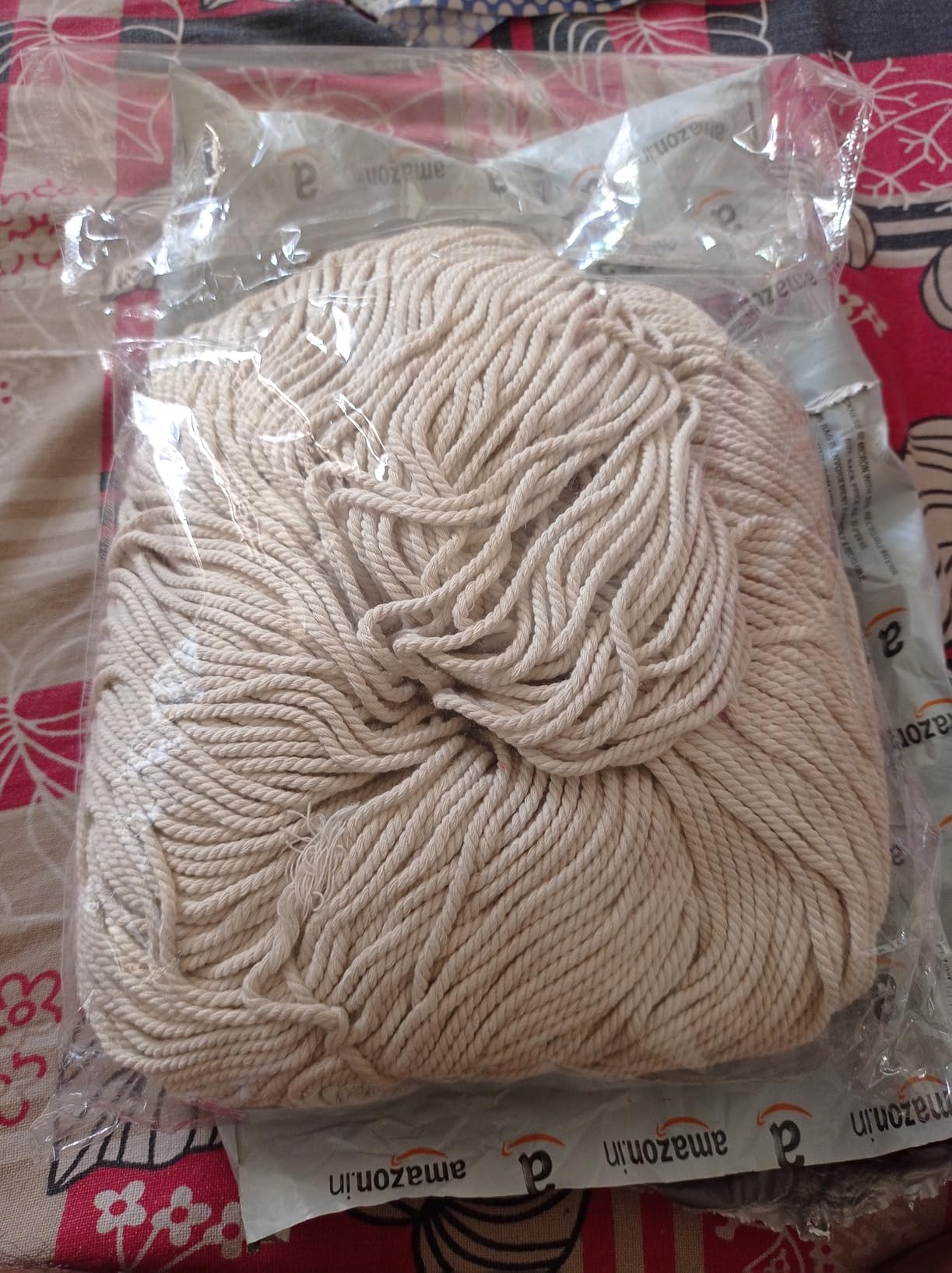 LUCRE 3mm Cotton Rope, 200 Meter Natural Strong Cotton Cord Twine ...