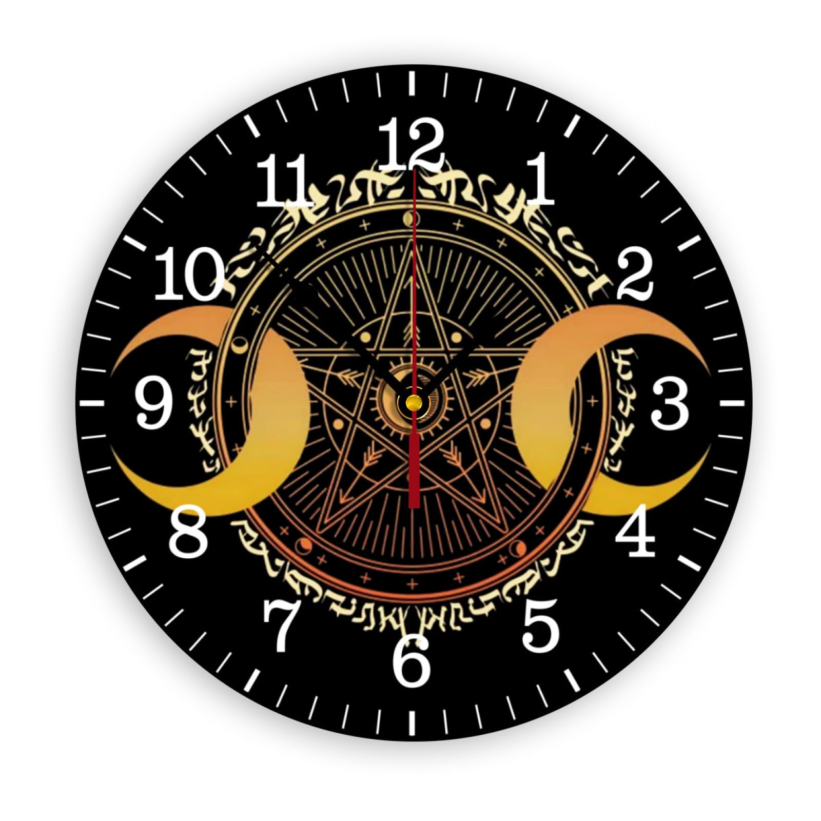 Amazon.com: Vcjta Wall Clocks Triple Goddess Pentacle of The Wiccan ...
