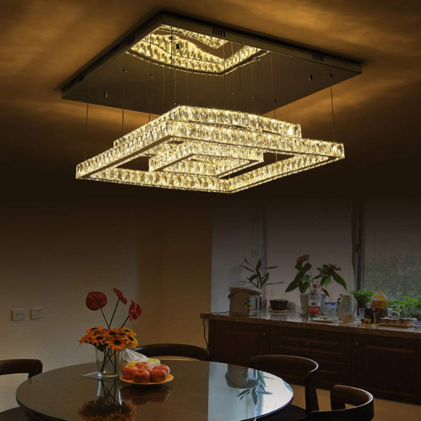 Square Led Modern Crystal Chandelier