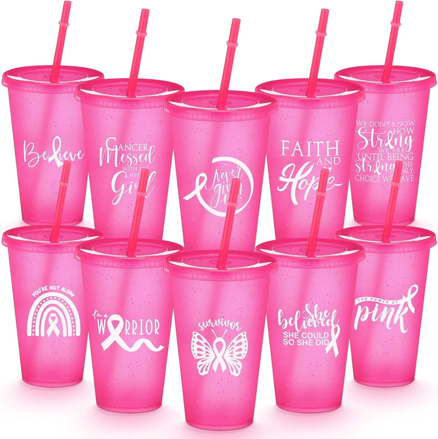 Amazon.com | Uiifan 20 Pack Breast Cancer Awareness Cups Bulk Pink ...