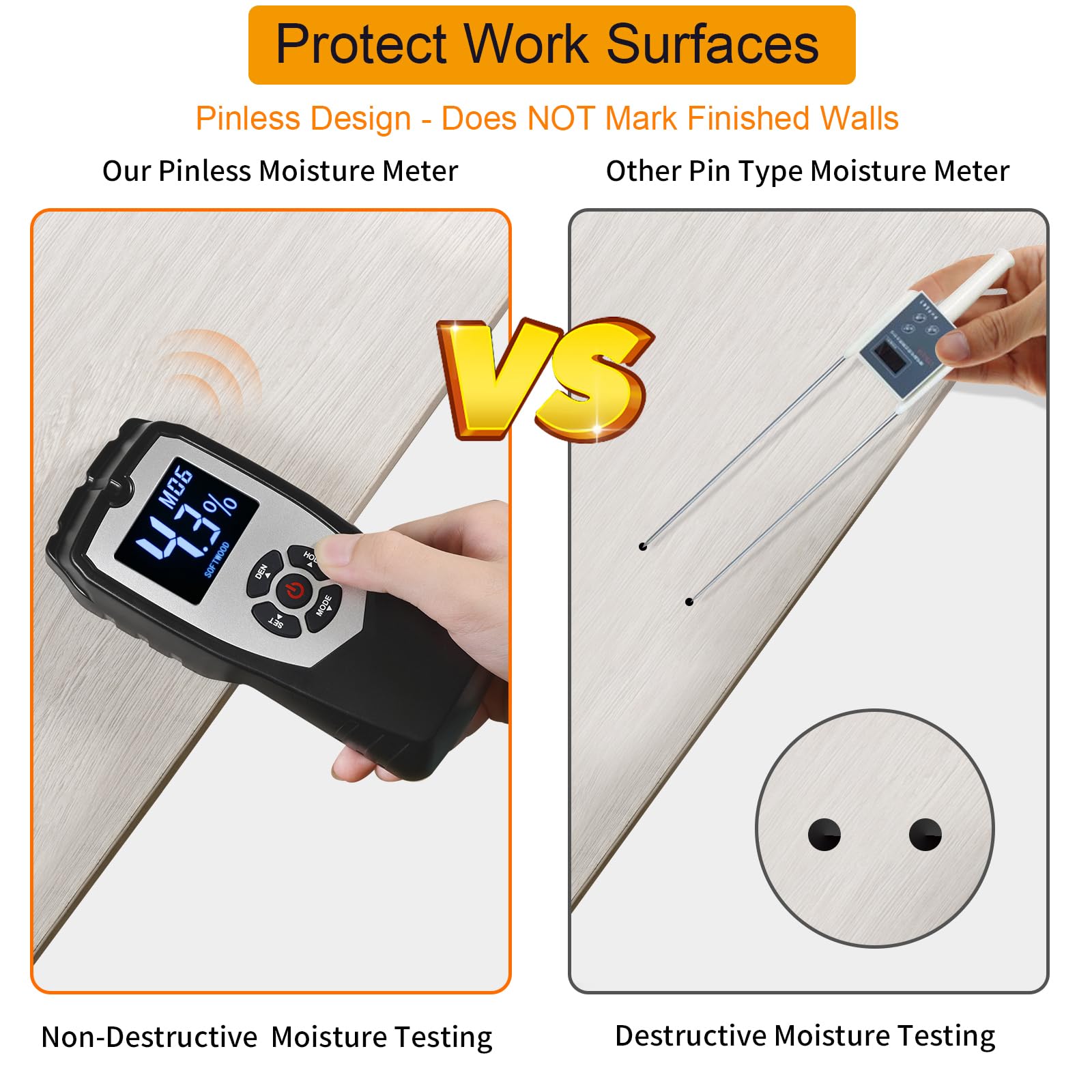 Snapklik.com : AceFox Pinless Firewood Moisture Meter For Walls, Wood ...