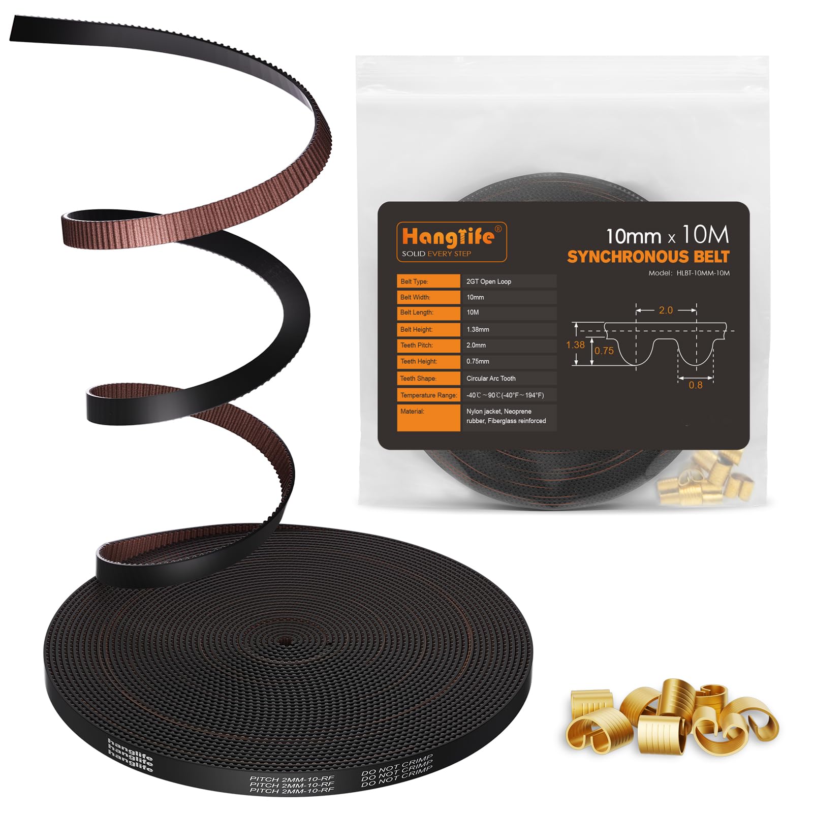 HANGLIFE GT2 Timing Belt with Copper Buckle - 3D Printer Open ...