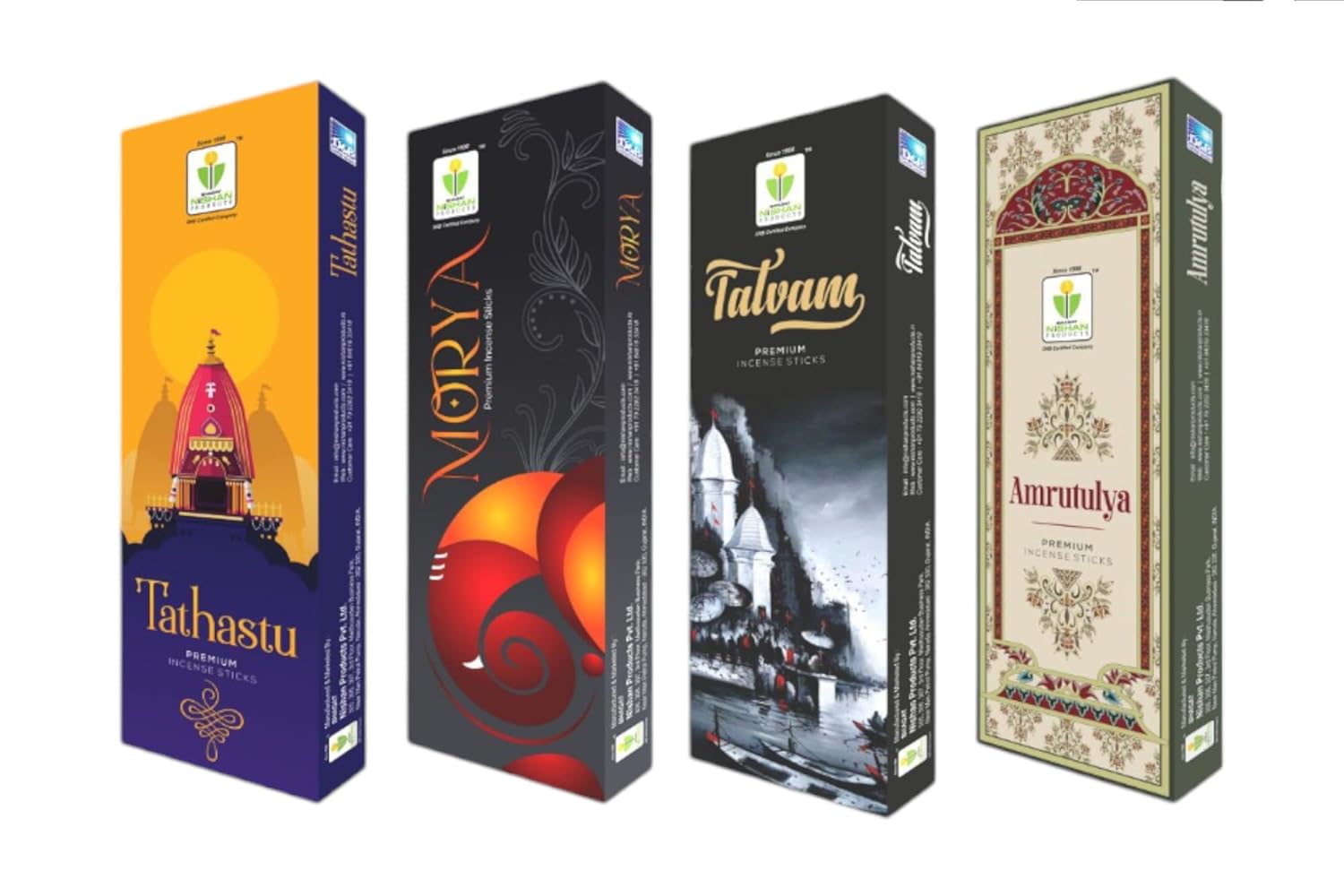 Nishan Tathastu,Morya,Talvam,Amrutulya Premium Flora Incense Sticks 50 ...