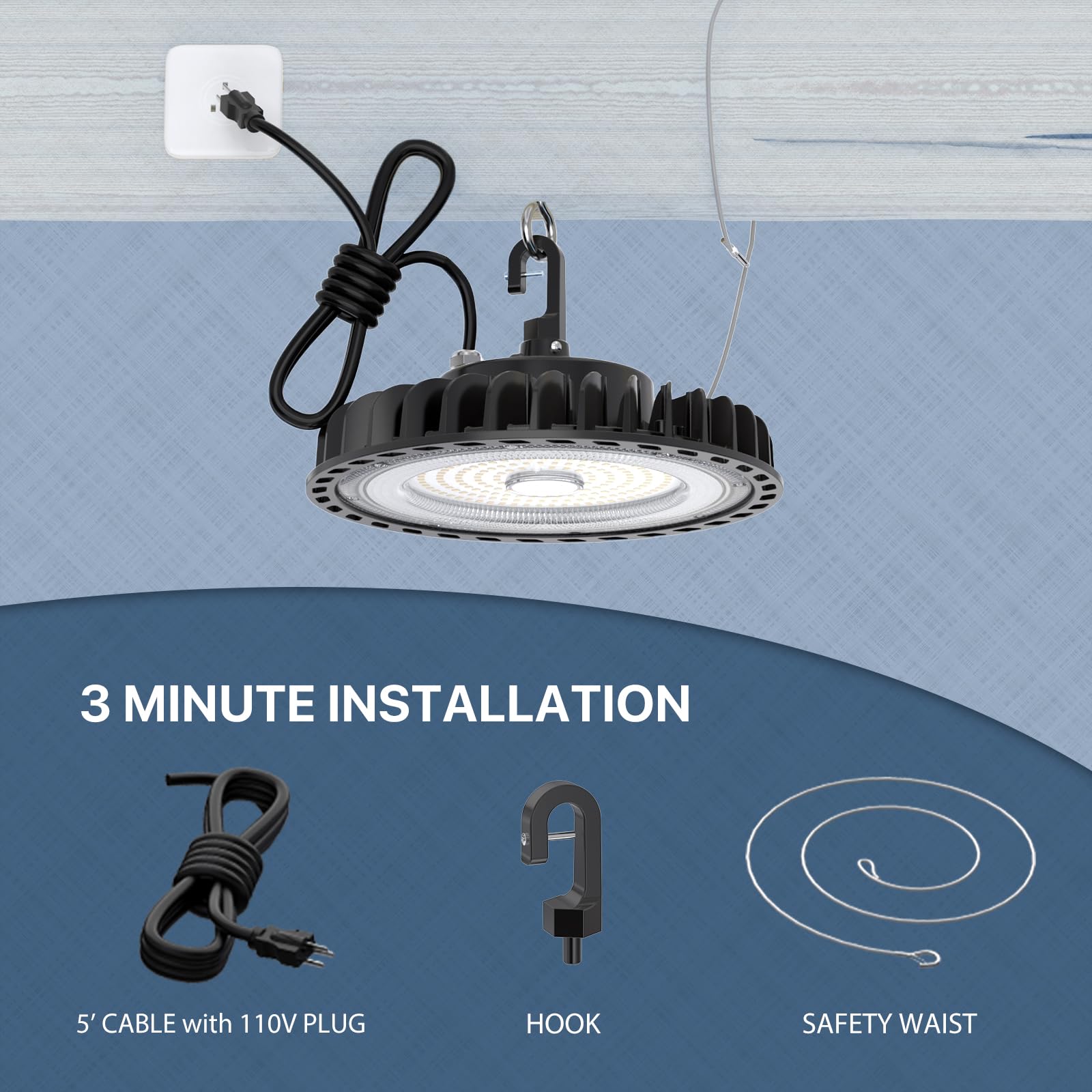 Snapklik.com : HYPERLITE 4pack 205W UFO High Bay Lights,5000k Daylight ...