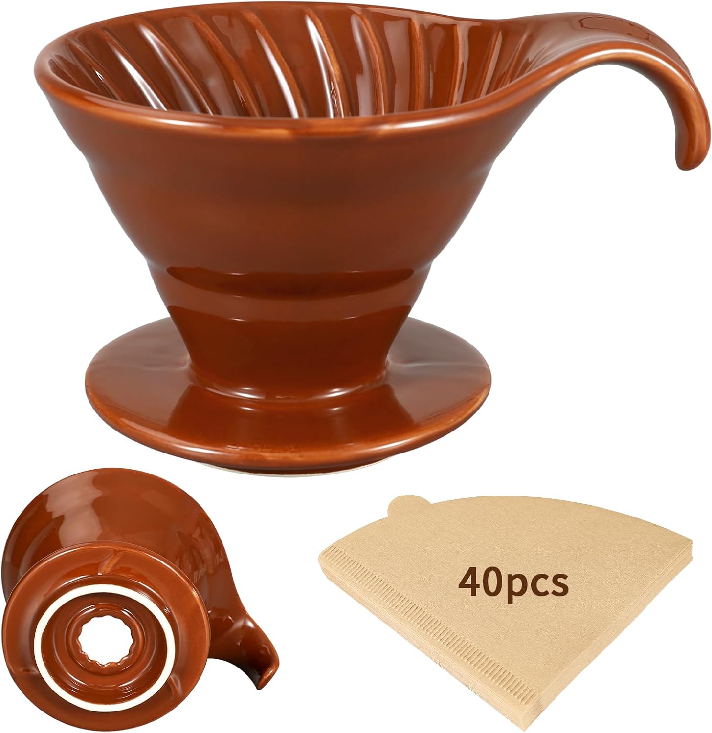 Amazon.com: Mongdio Pour Over, Ceramic Coffee Pour Over, Reusable ...