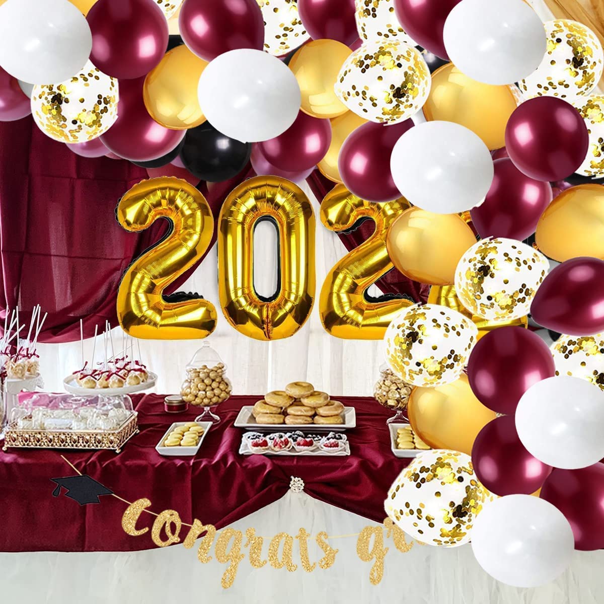 Burgundy And White Graduation Decorations Burgundy Graduation