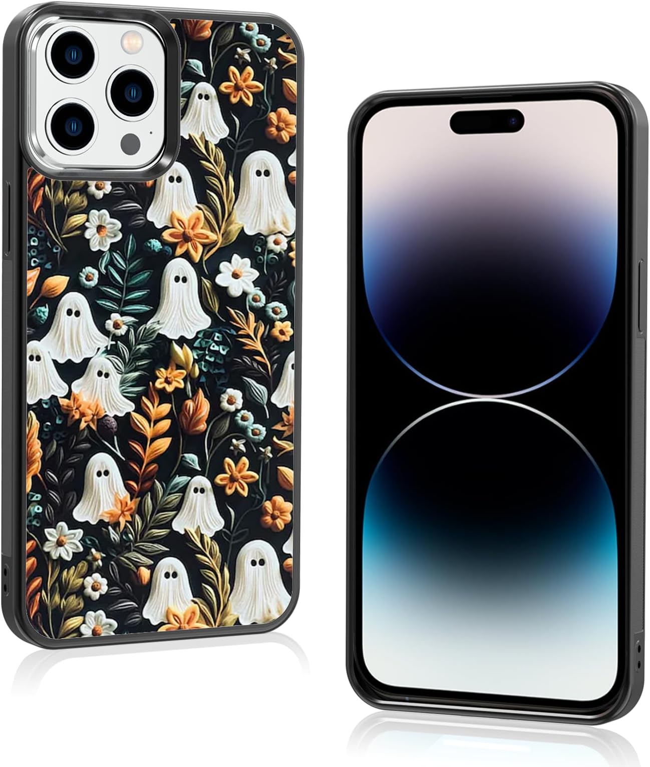 Amazon.com: iPhone 15 Pro Max Halloween Patchwork Boo Ghost Pumpkin Bat ...