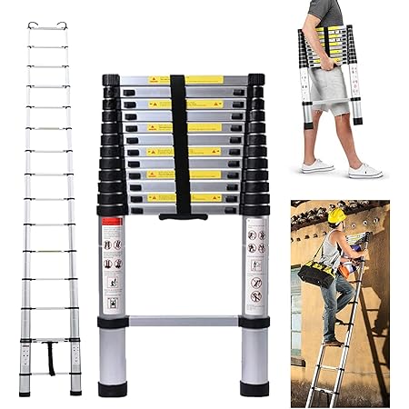 Amazon.com: Telescoping Ladder, 16 FT Aluminum Extension Ladder Step ...