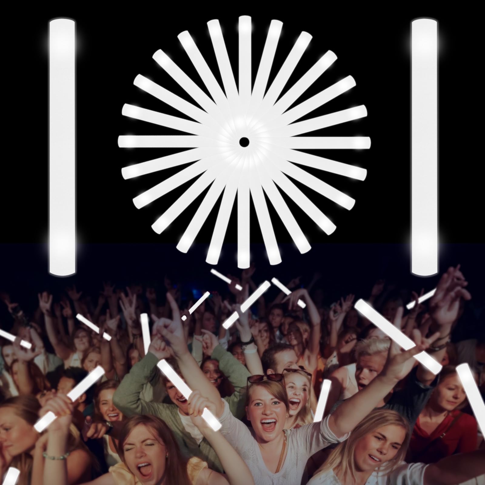 Amazon.com: NUDALA Glow Foam Sticks Bulk, 24 Pcs White Giant LED Light ...