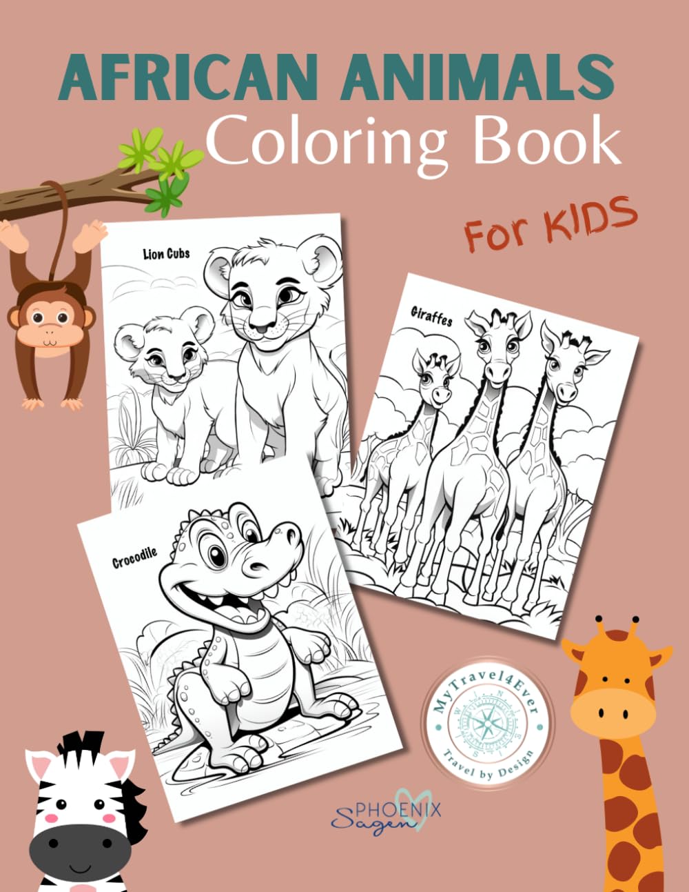 African Animals: Coloring Book for Kids: Fun coloring pages for kids ...