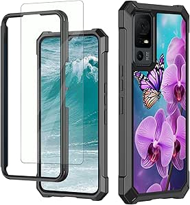 Amazon.com: Rossy for TCL 40 XE 5G Phone Case for TCL 40XE 5G Case with Tempered Glass Screen ...