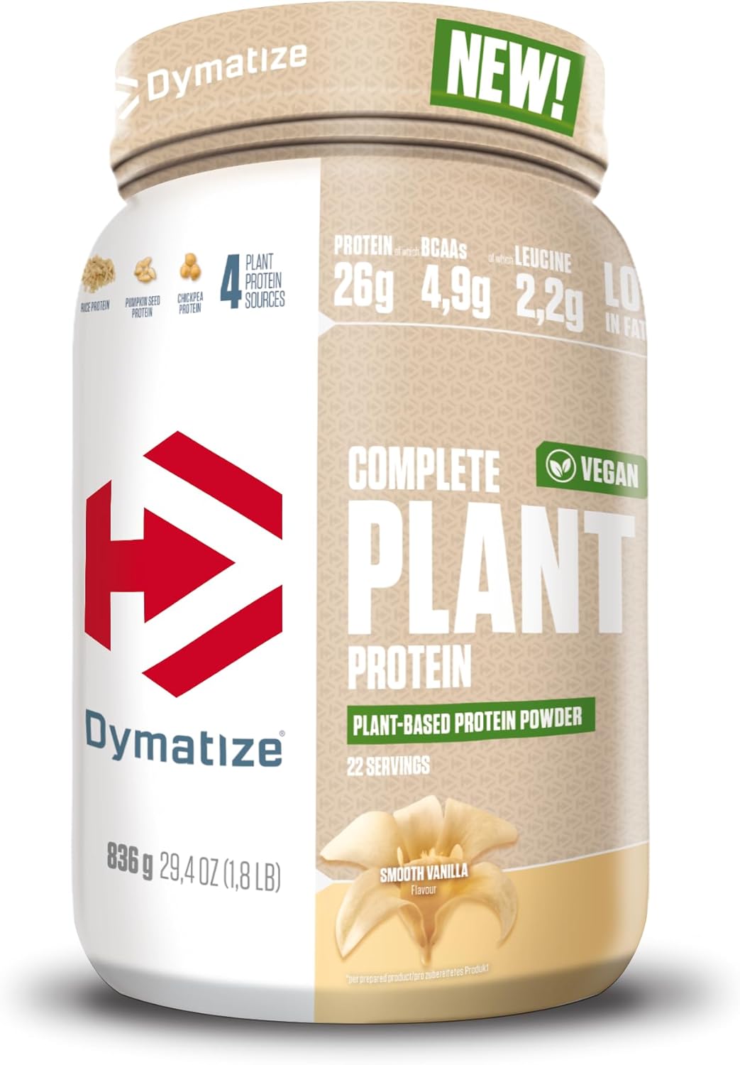 Dymatize Plant Protein Powder Vanilla 836g : Amazon.de: Drogerie & Körperpflege