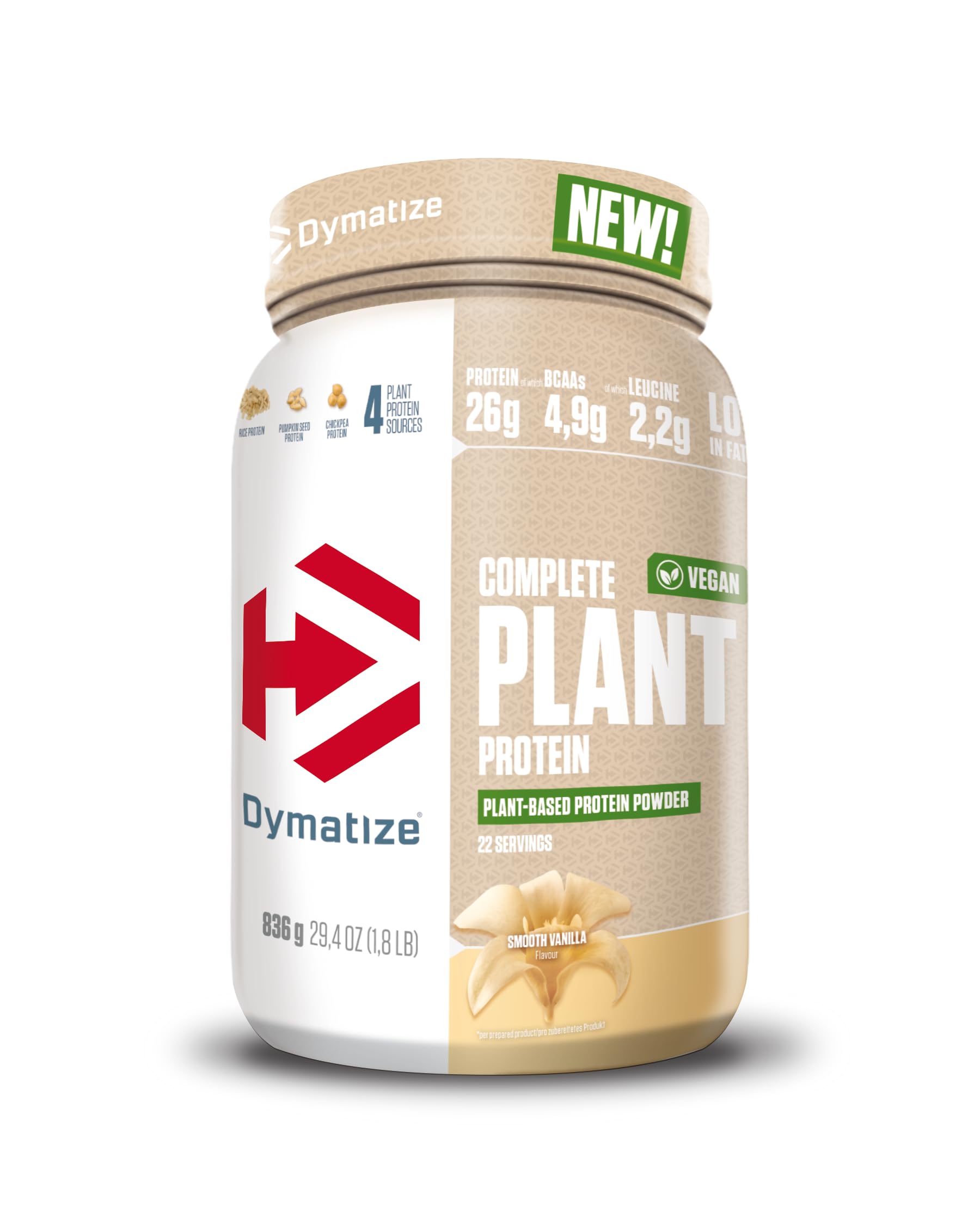 Dymatize Complete Plant Protein Smooth Vanilla 836g - Plant-Based ...