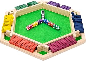 Amazon.com: Shut The Box Game Wooden Board Game -2-6 Player Math Game ...